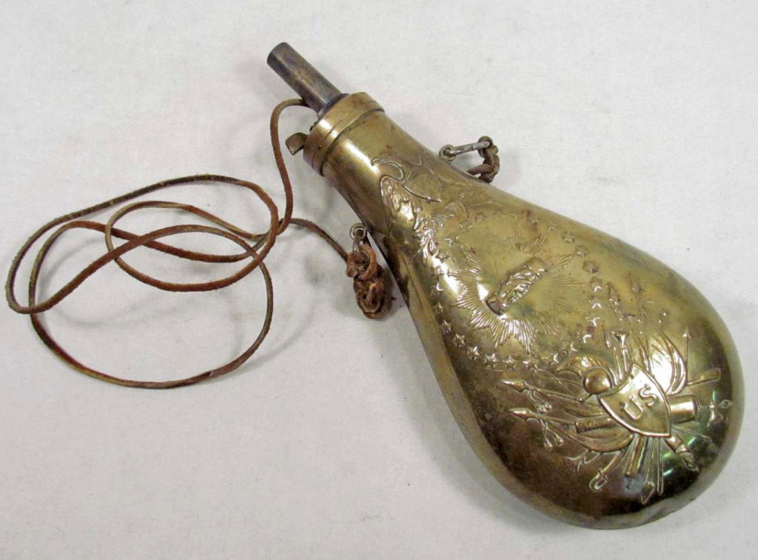 Antique Old West Peace Gun Powder Flask
