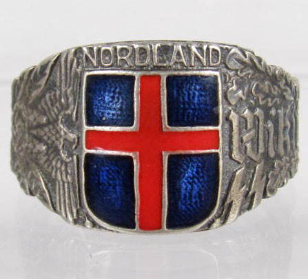 Sterling Silver German Nazi Ss Enameled Wiking Ri