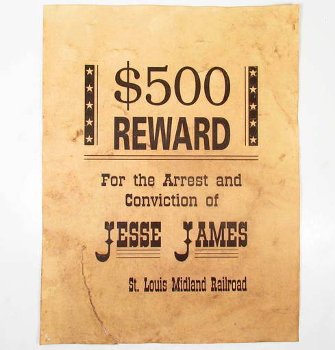 Reproduction Reward Poster For Jesse James