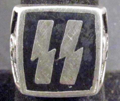 German Nazi Waffen Ss Officers Lightning Bolt Ring