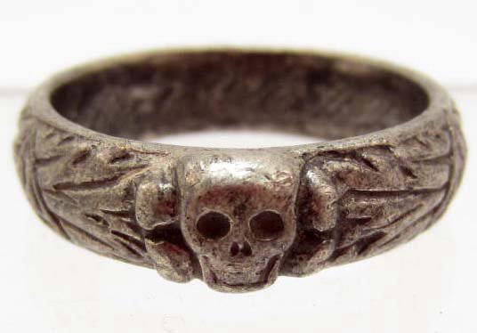 German Nazi Waffen Ss Totenkopf Officers Skull Ring