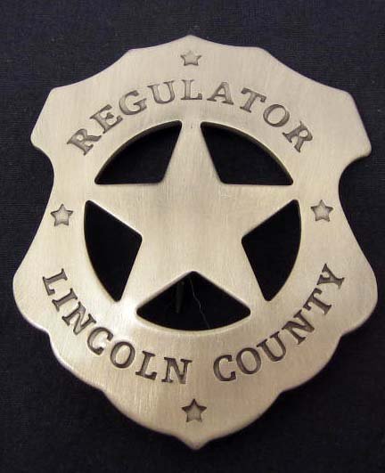 REGULATOR LINCOLN COUNTY COLLECTIBLE METAL BADGE
