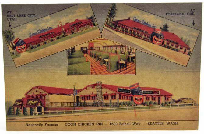 Black Americana Coon Chicken Inn Vintage Style Postcard