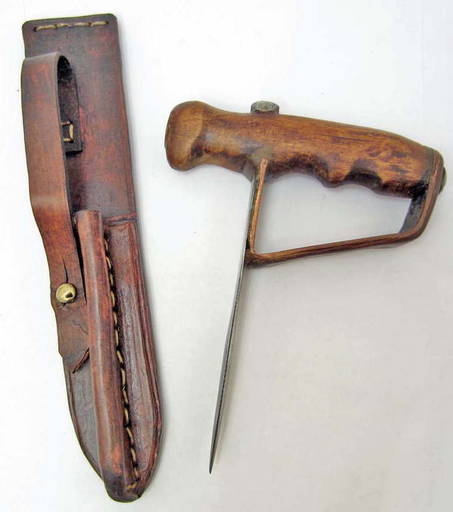 Ww1 British Army Combat Trench Push Dagger W/ Scabbard