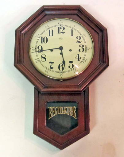 Vintage Key Wind Ridgeway Regulator Clock