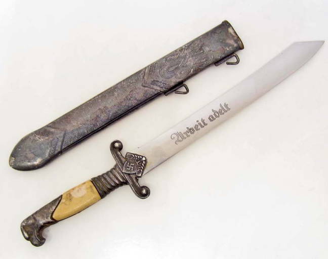 German Nazi Miniature Rad Officers Labor Korps Dagger