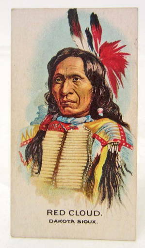 Vintage Native American Indian Red Cloud Tobacco Card