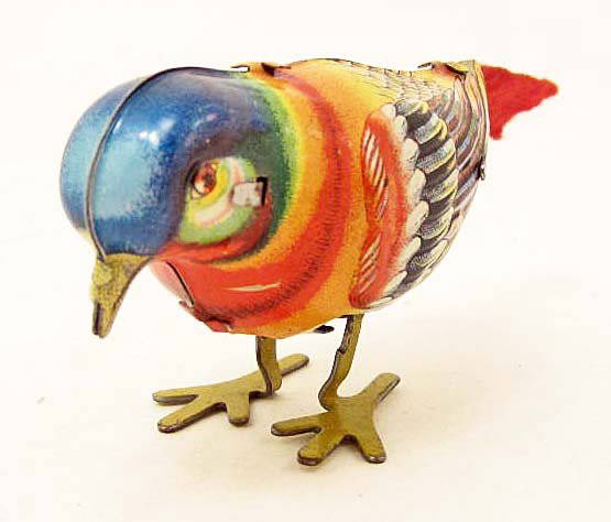 Vintage Tin Litho Kohler Germany Wind Up Bird Toy