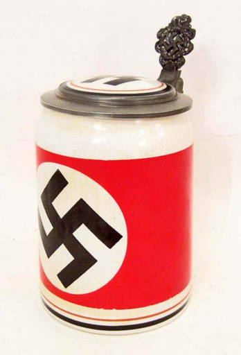 German Nazi Waffen Ss Allach Porcelain Regimental Stein