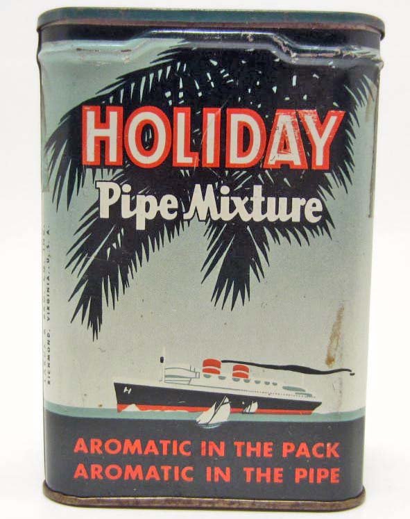 Vintage Holiday Pipe Mixture Pocket Tobacco Tin