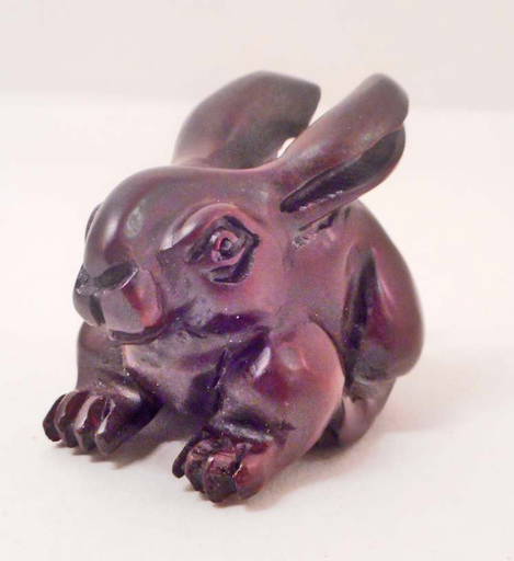 Hand Carved Boxwood Rabbit Netsuke