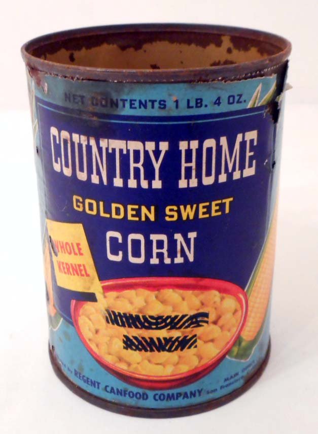 Vintage Country Home Creamed Corn Advertising Can