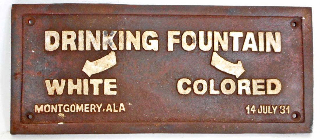 Black Americana Cast Iron Segregated Drinking Fountain