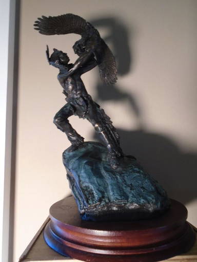 White Feather's Vision Indian holding a bird Bronze - Oct 14, 2018 | J ...