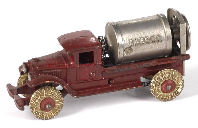 Kenton Cast Iron Jaeger Cement Mixer Truck, 7'' L.