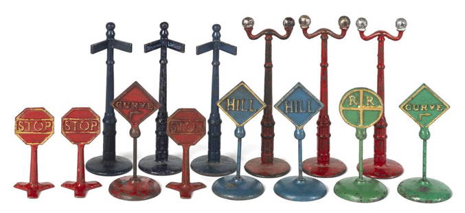 Four Cast Iron Road Signs With Ads