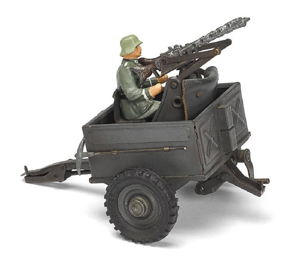 Hausser Painted Tin Anti Aircraft Military Cart