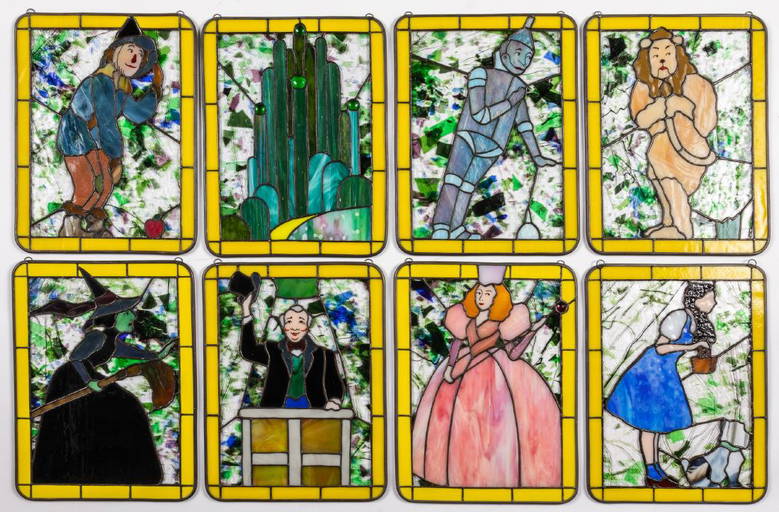 Eight Wizard Of Oz Stained Glass Panels
