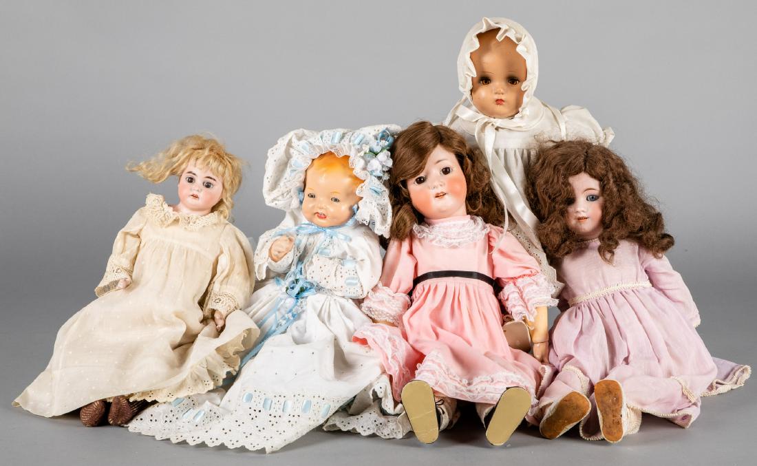 Five miscellaneous dolls