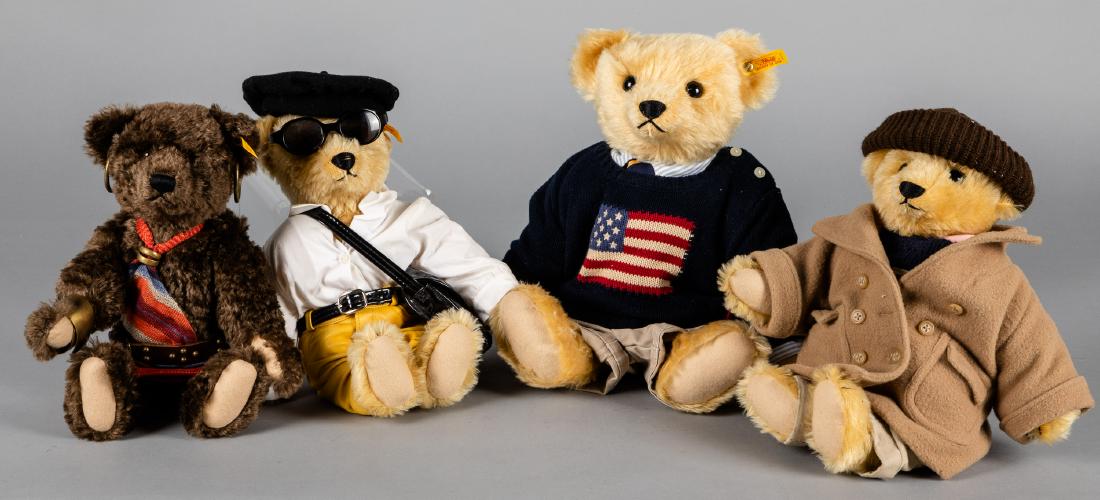 Four Contemporary Steiff Ralph Lauren Teddy Bears