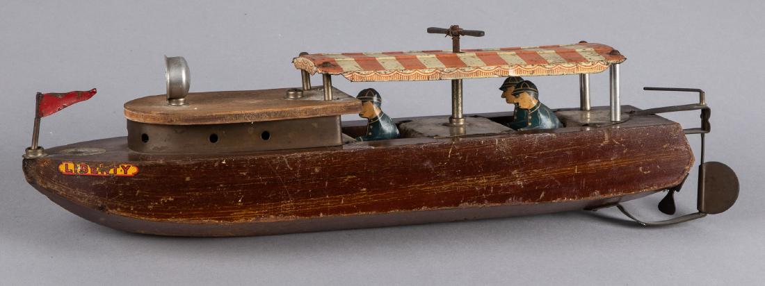 Liberty Playthings Wood And Tin Wind Up River Boat
