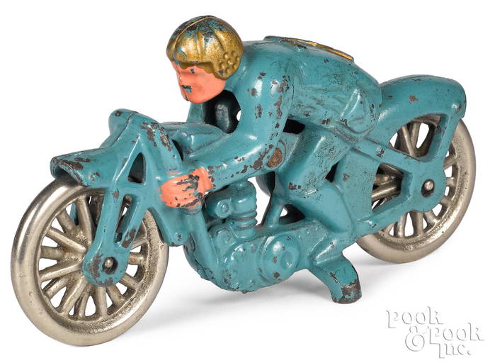 Hubley Cast Iron Pea Shooter Racer Motorcycle