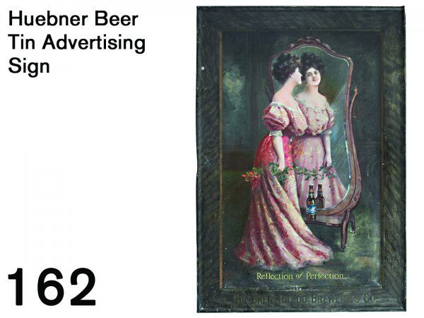162: Huebner Beer Tin Advertising Sign
