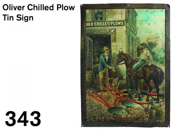 Oliver Chilled Plow Tin Sign - May 01, 2010 | Pook & Pook, Inc. with ...