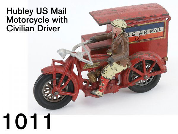 1011: Hubley US Mail Motorcycle with Civilian Driver