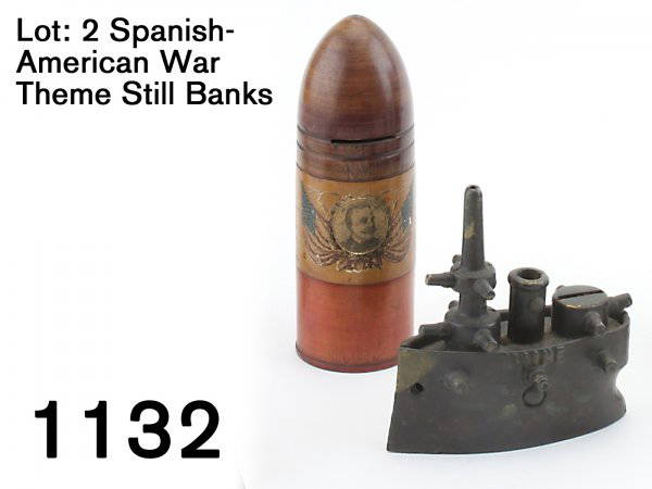 Lot: 2 Spanish American War Theme Still Banks