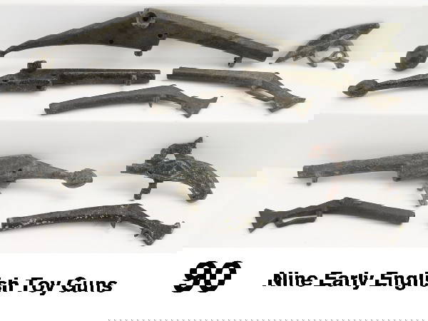 Nine Early English Toy Guns