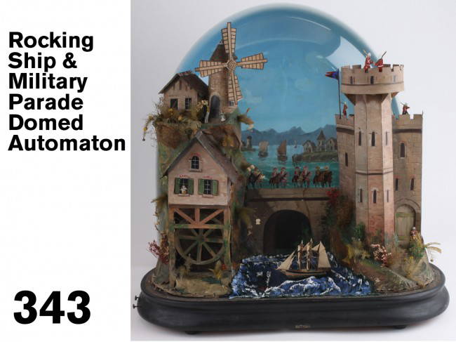Rocking Ship & Military Parade Domed Automaton
