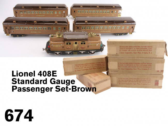 Lionel 408e Standard Gauge Passenger Set Brown