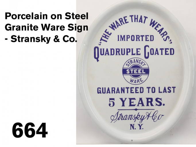 Porcelain On Steel Granite Ware Sign Stransky & Co.
