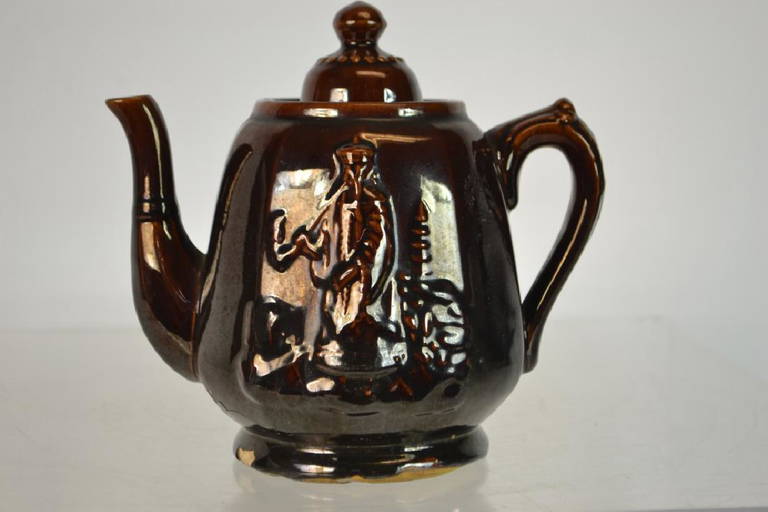 Rockingham Bennington Pottery Chinaman Tea Pot