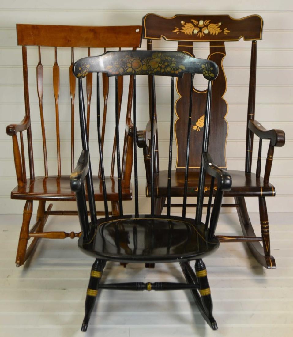 535: RUSSIAN STYLE CARVED WOOD SKELETON ROCKING CHAIR