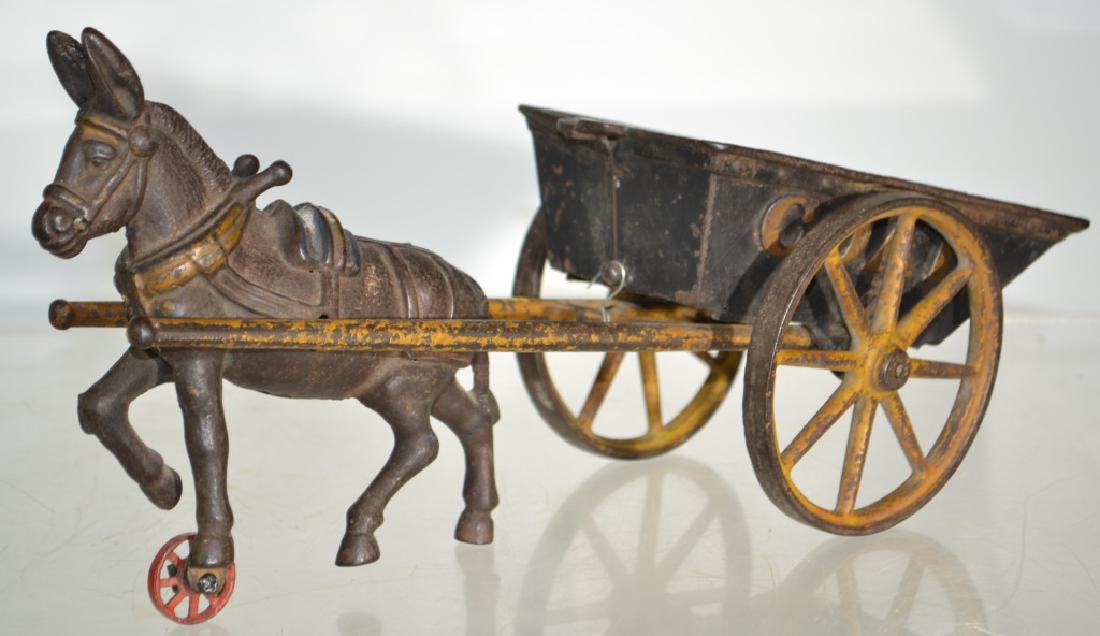 Antique Cast Iron Mule Coal Cart