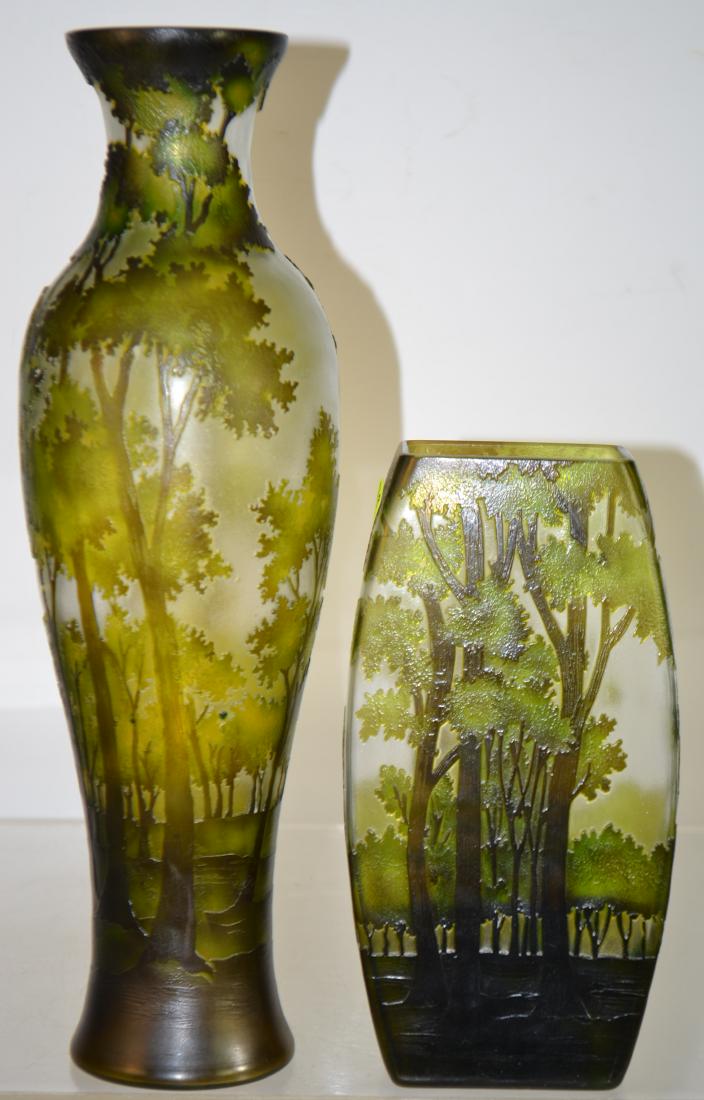 Two Tozai Cameo Glass Vases