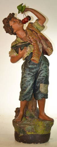 Vintage Cherry Boy Statue