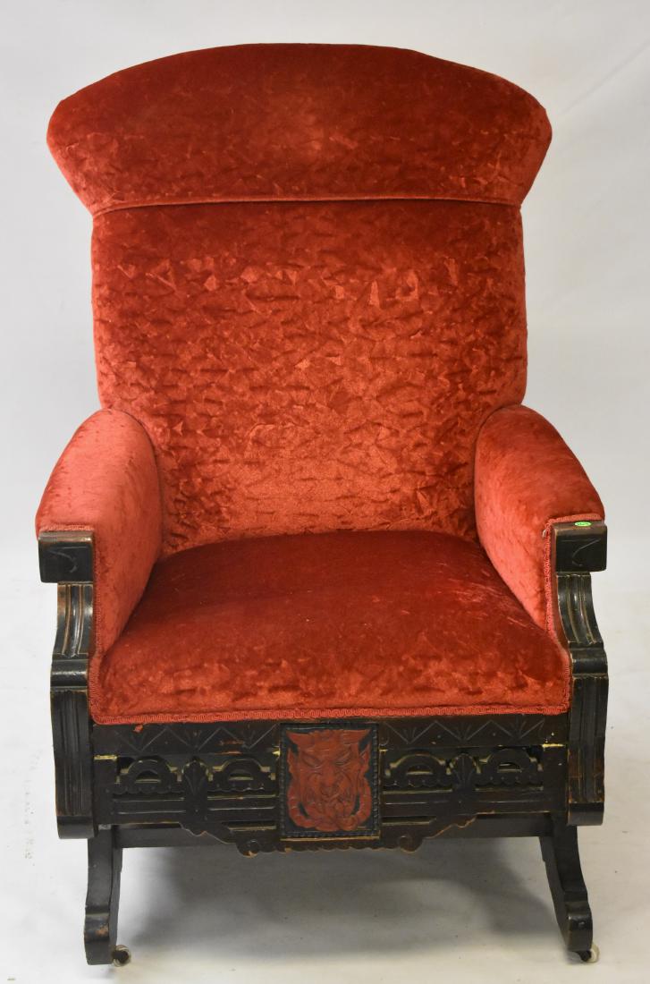 Red Velvet Victorian Rocking Chair