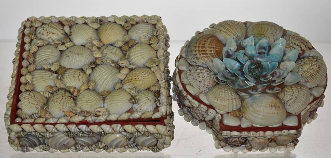 Two Sea Shell Jewelry Boxes