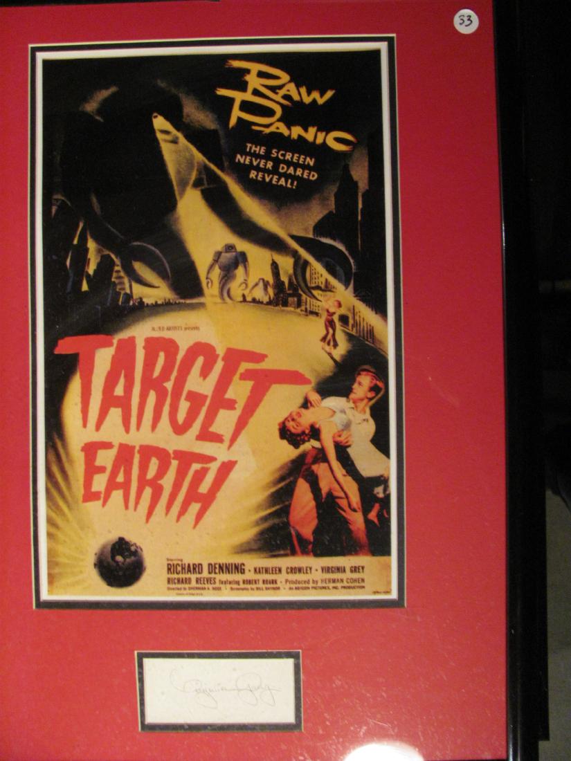 Target Earth movie poster and autograph collage