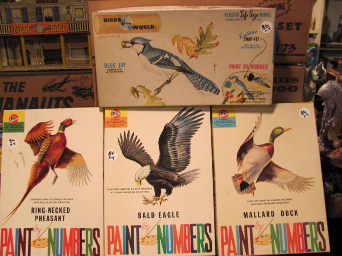 Vintage Pyro Paint By Number Bird Model Kits (4)