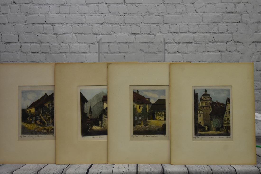 Four Etchings of Composers Homes by H. Leisch