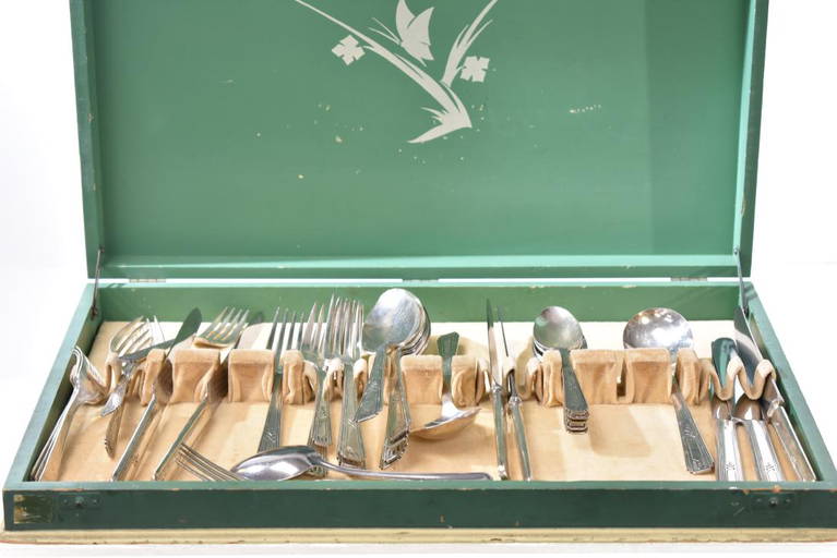 Art Deco Flatware Set In Box
