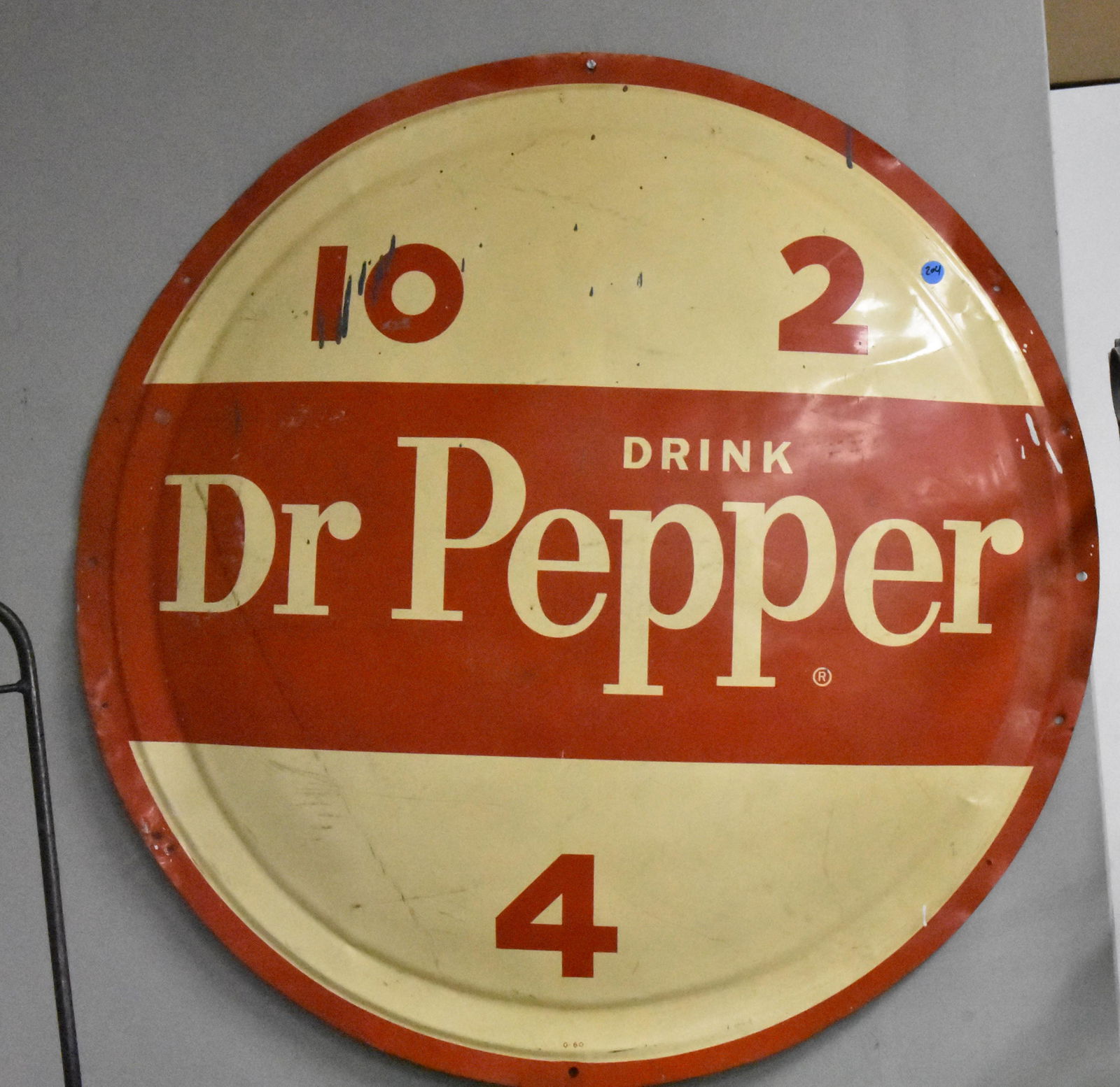 Large Vintage Dr. Pepper Button Sign
