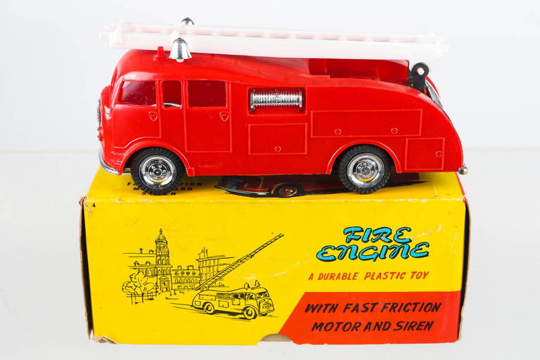 Friction Plastic Fire Engine In Box