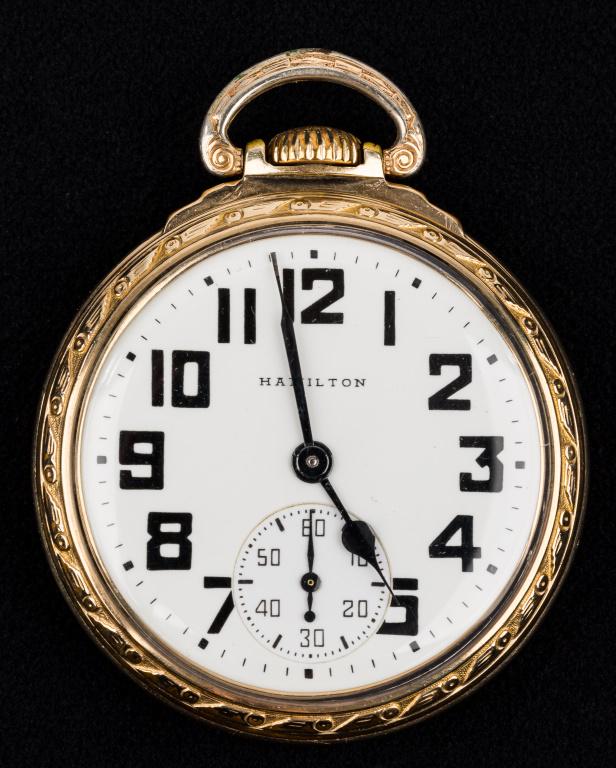 Hamilton 21 Jewels 10k Gold Filled Pocket Watch