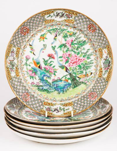 Antique Chinese Rose Medallion Plates (6) (#0125) on Sep 16, 2022 ...