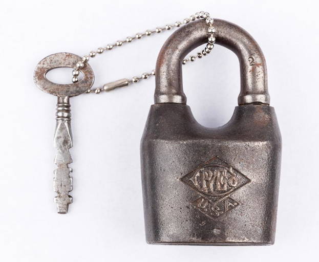 Antique Padlock With Original Key